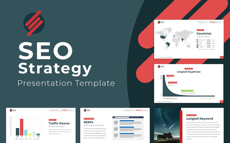 Modello PowerPoint di strategia SEO #81124 - TemplateMonster