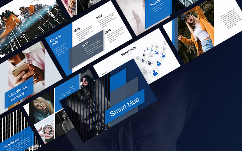 Smart Blue PowerPoint template #81408 - TemplateMonster