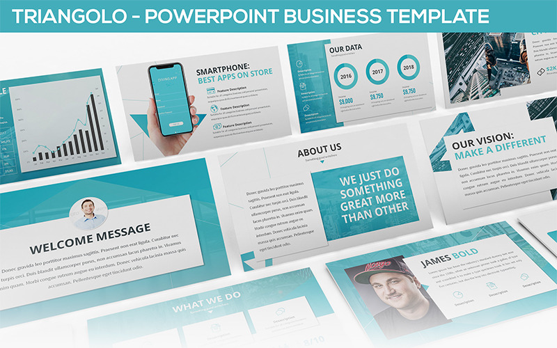 Modello PowerPoint Triangolo #81755 - TemplateMonster
