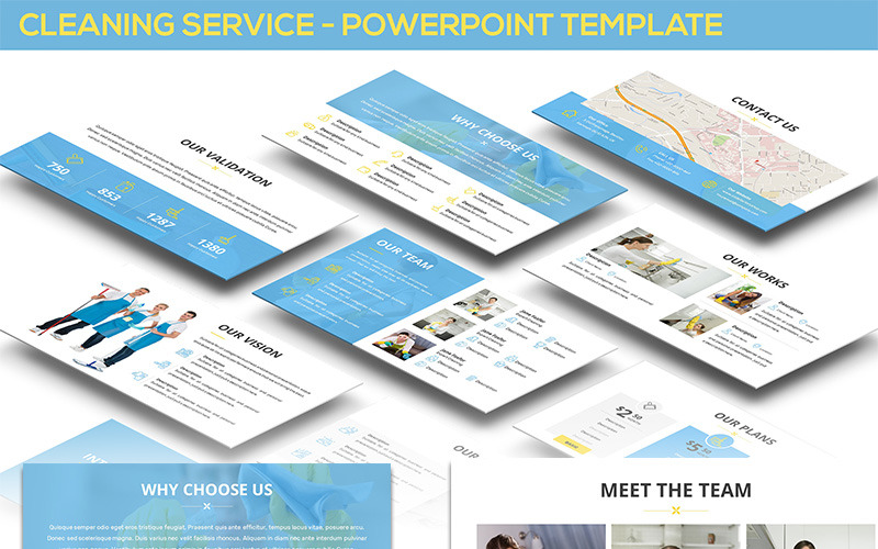 Cleaning Service PowerPoint template - TemplateMonster