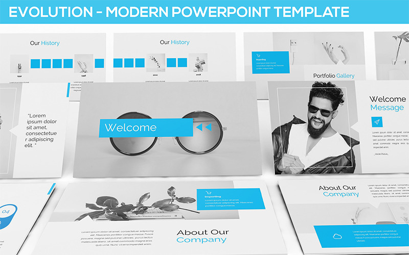 Évolution - Modèle PowerPoint moderne - TemplateMonster