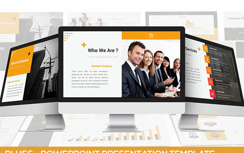 Pluss - Presentation PowerPoint template - TemplateMonster