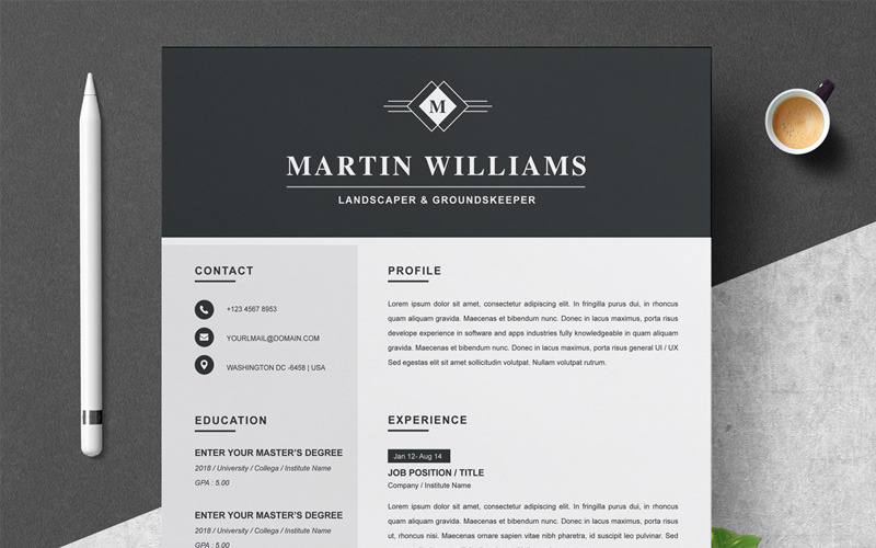 Martin Resume Template #82386 - TemplateMonster