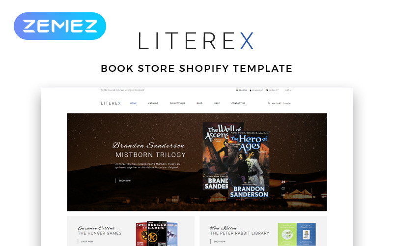 Literex - Book Store Shopify Multipage Shopify Theme