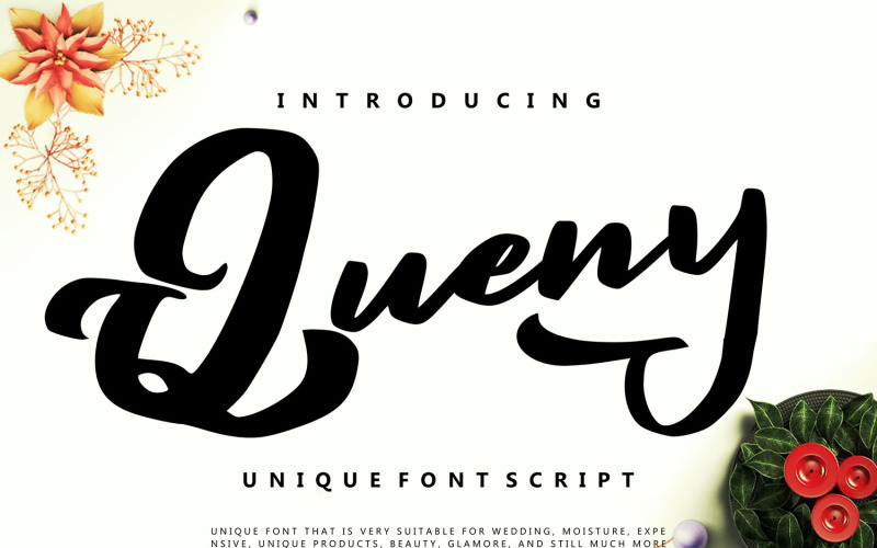 Queny | Unique Cursive Font #84000 - TemplateMonster