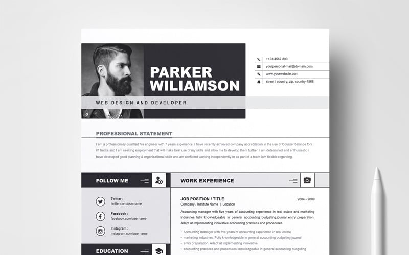 Parker CV-mall #84196 - TemplateMonster