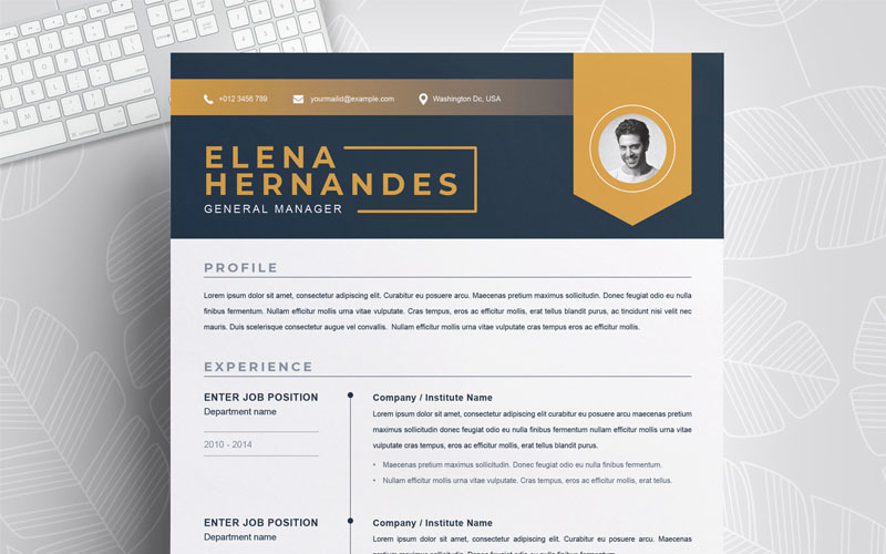 Modèle de CV Elena #84432 - TemplateMonster