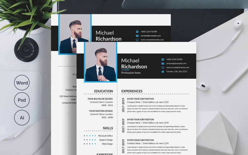Michael Richardson Resume Template #85263 - TemplateMonster