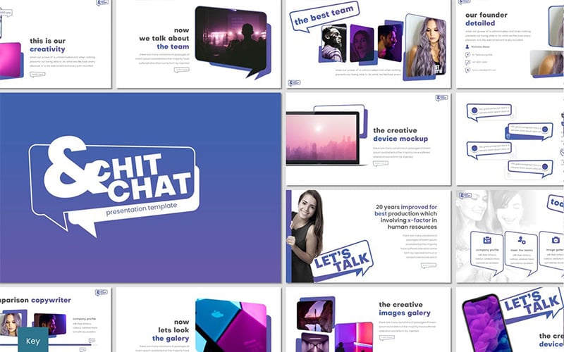Chit&Chat - Keynote template #86801 - TemplateMonster