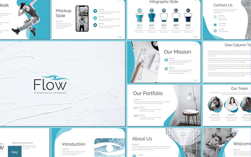 Flow - Keynote template #86845 - TemplateMonster