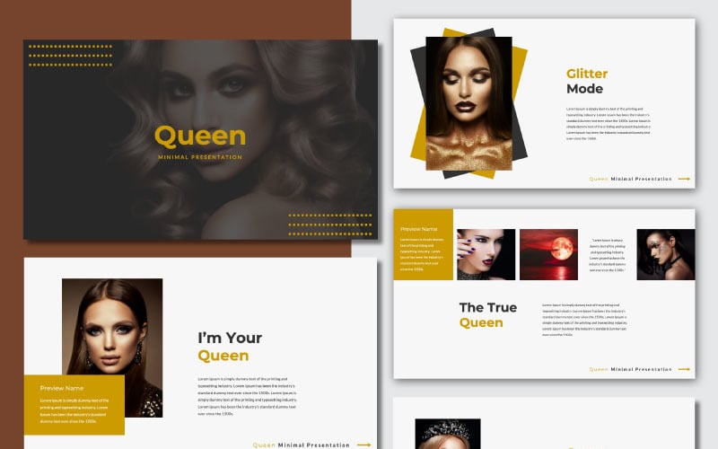QUEEN - Minimal PowerPoint template #86826 - TemplateMonster