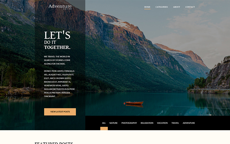 Adventure - Travel blog PSD Template - TemplateMonster
