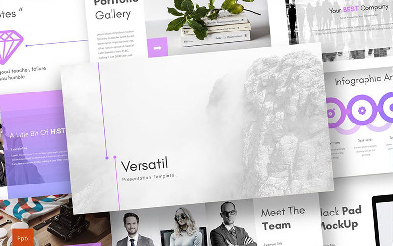 Versatil PowerPoint template #87799 - TemplateMonster