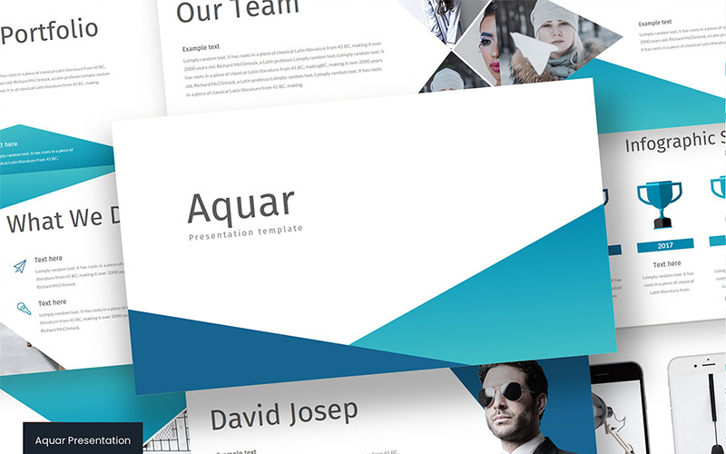 AQUAR PowerPoint template #89591 - TemplateMonster