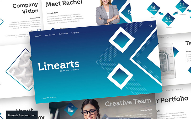 Linearts PowerPoint template #89572 - TemplateMonster