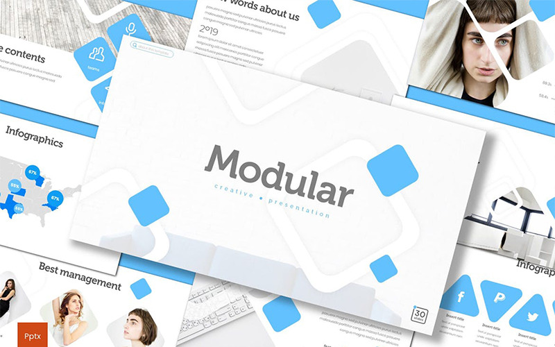 Plantilla modular de PowerPoint #89508 - TemplateMonster