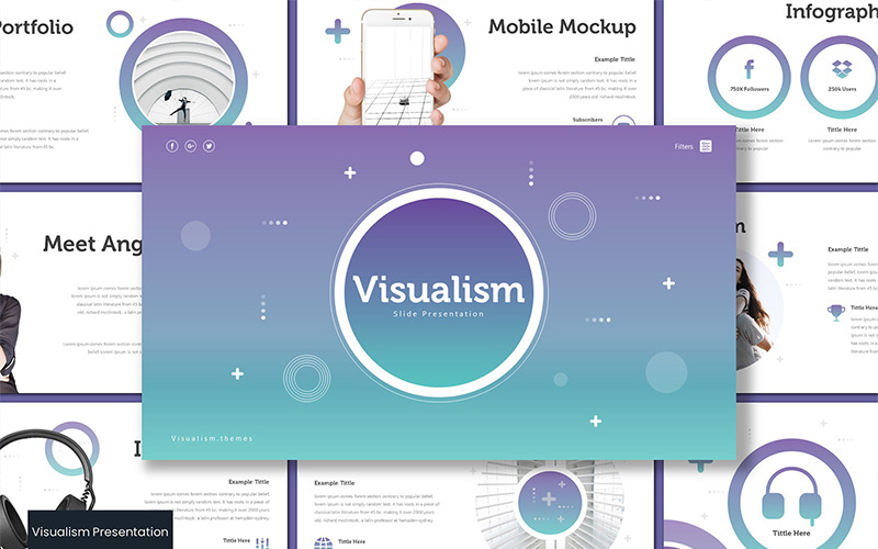 Visualism PowerPoint Template #89602 - TemplateMonster