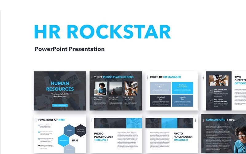 HR Rockstar PowerPoint template #90349 - TemplateMonster