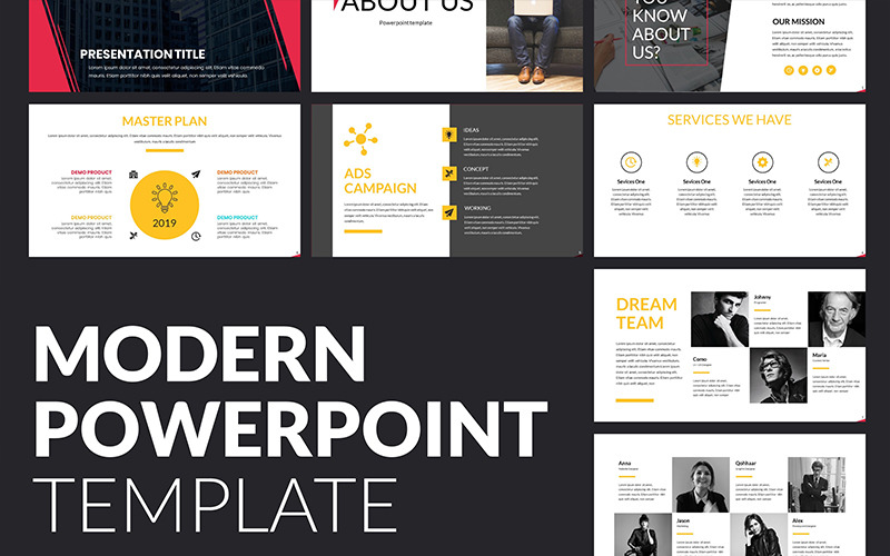 Modern PowerPoint template #91126 - TemplateMonster
