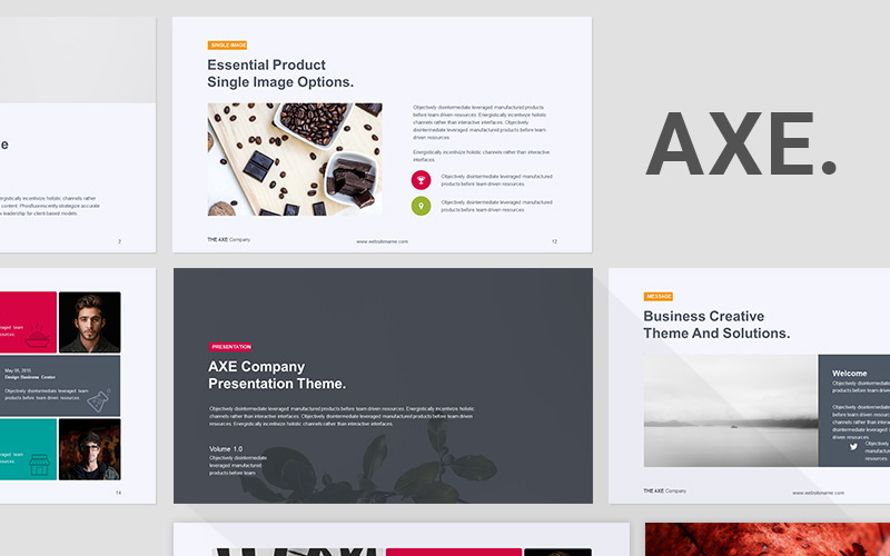 Modelo de apresentação AX em PowerPoint - TemplateMonster