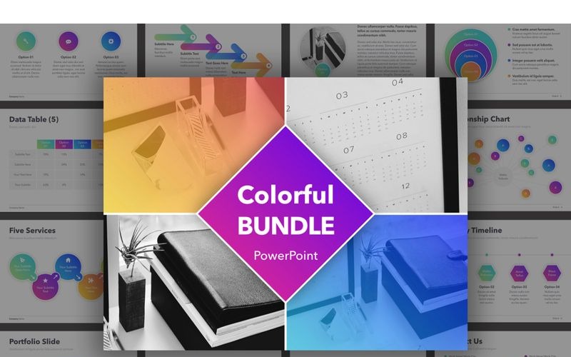 Colorful Bundle PowerPoint template #91631 - TemplateMonster