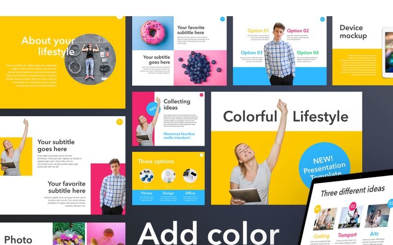 Add Color PowerPoint template #91838 - TemplateMonster
