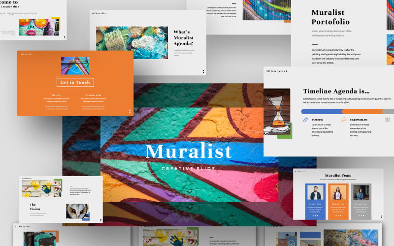 Muralist PowerPoint template #92688 - TemplateMonster