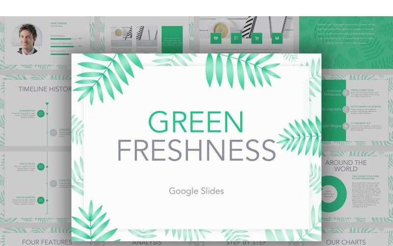 Green Freshness Google Slides #94707 - TemplateMonster