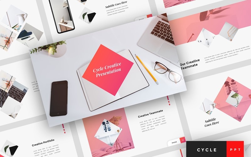 Cycle - Creative PowerPoint template - TemplateMonster