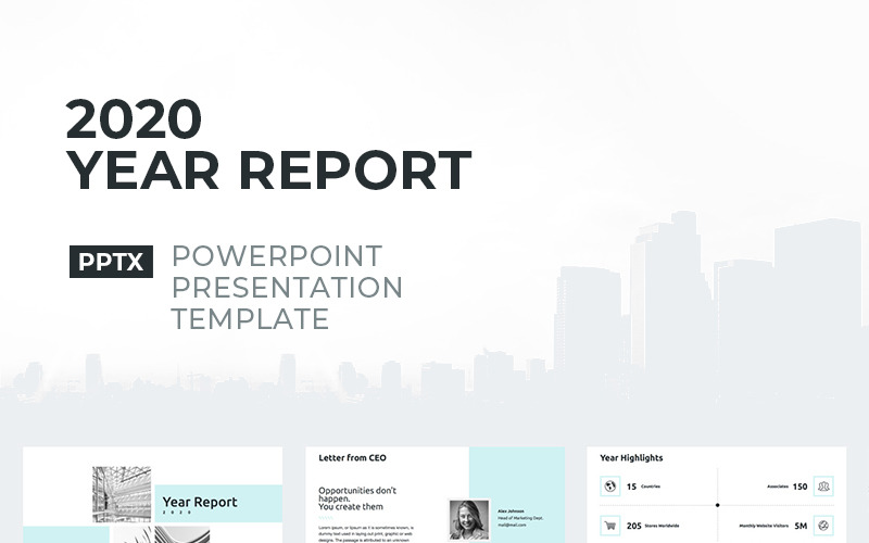 2020 Year Report PowerPoint template - TemplateMonster