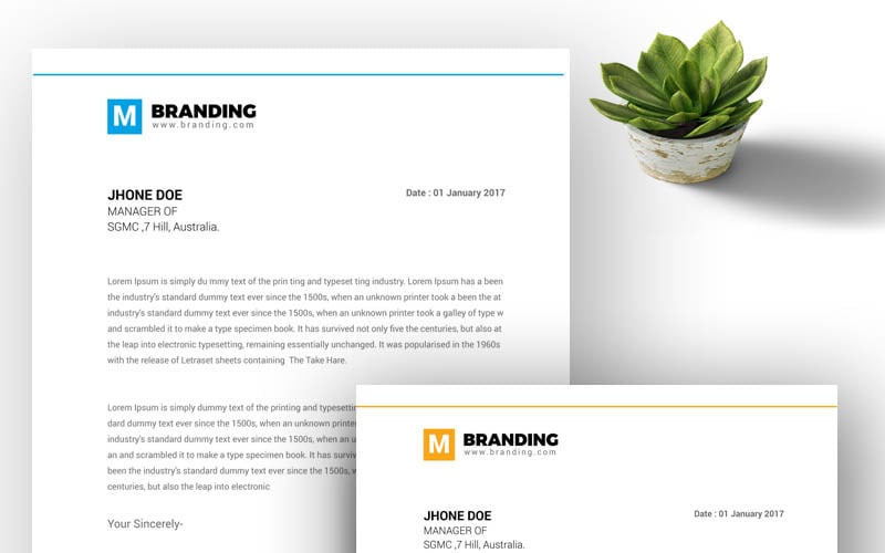 Job Letterhead M - Corporate Identity Template