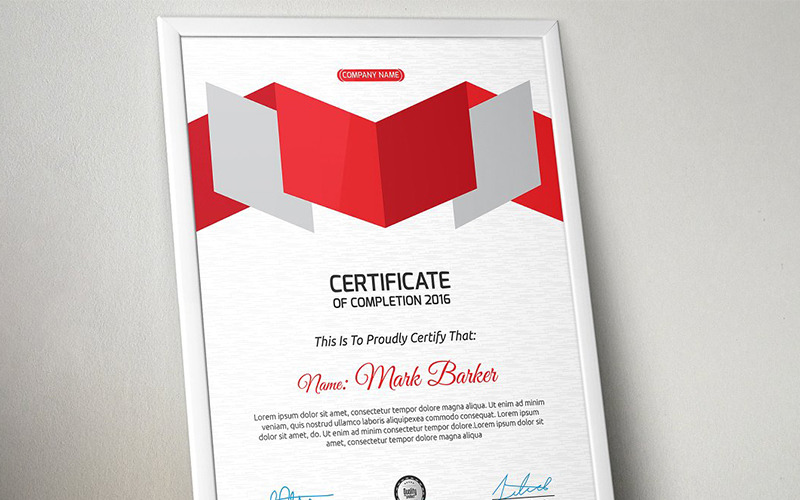 Geometric Portrait Mode Certificate Template