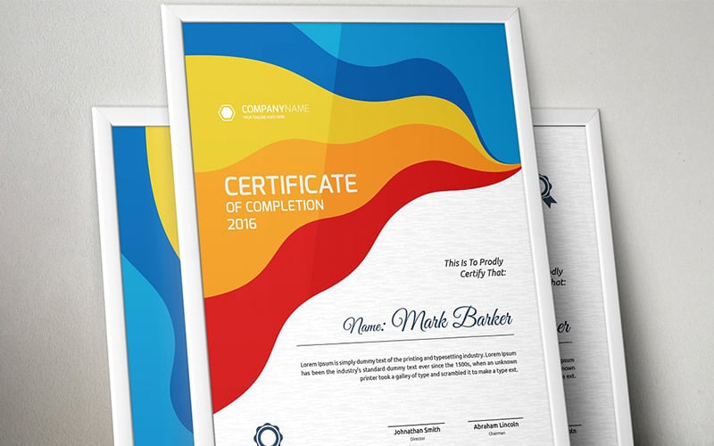 Wavy Certificate Template #96036 - TemplateMonster