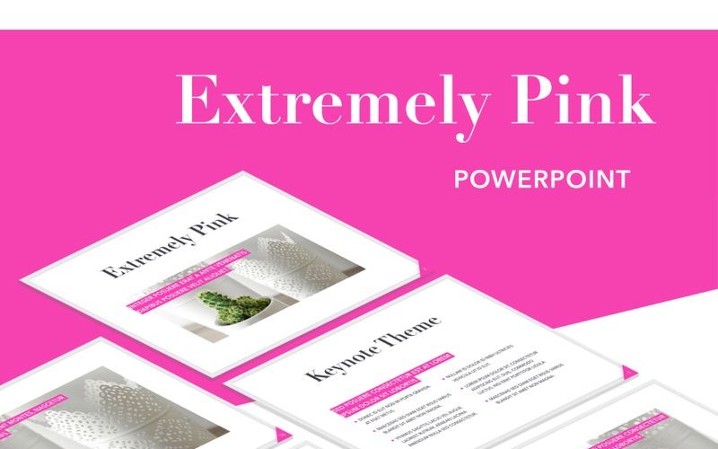 Extremely Pink PowerPoint template #96594 - TemplateMonster