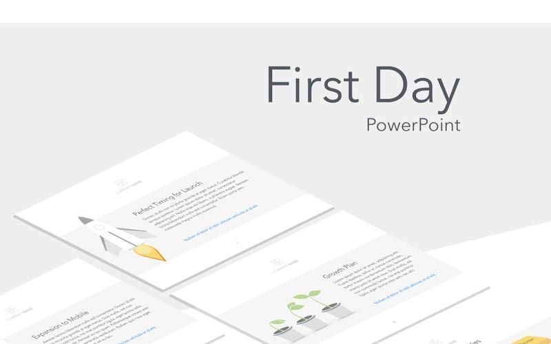First Day PowerPoint template #96596 - TemplateMonster