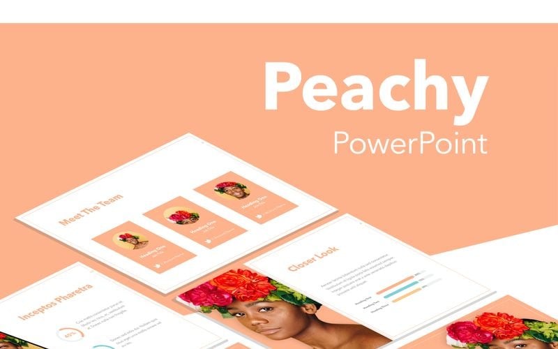 Peachy PowerPoint template #96624 - TemplateMonster