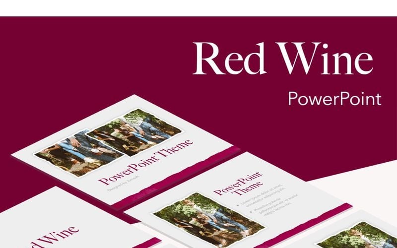 Modelo de PowerPoint de vinho tinto #96709 - TemplateMonster