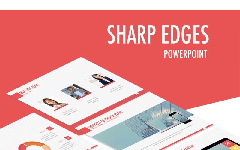 Sharp Edges PowerPoint template #96715 - TemplateMonster