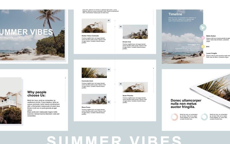 Summer Vibes Google Slides #96752 - TemplateMonster