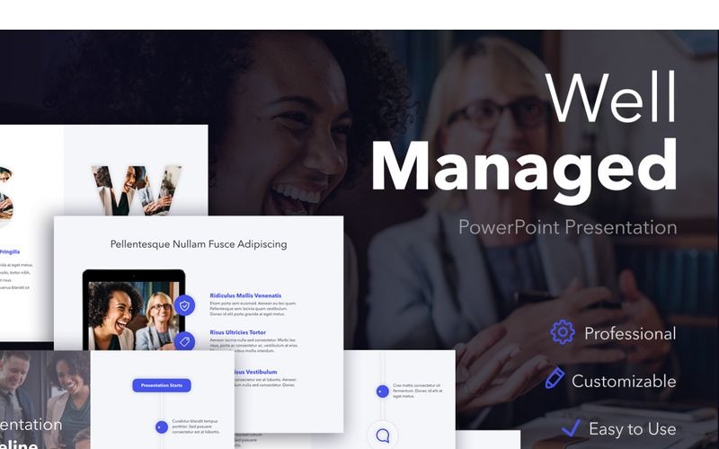 Well Managed PowerPoint template #96719 - TemplateMonster