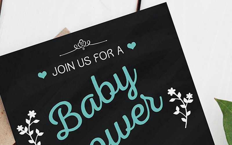 Chalkboard Shower Invitation - Corporate Identity Template