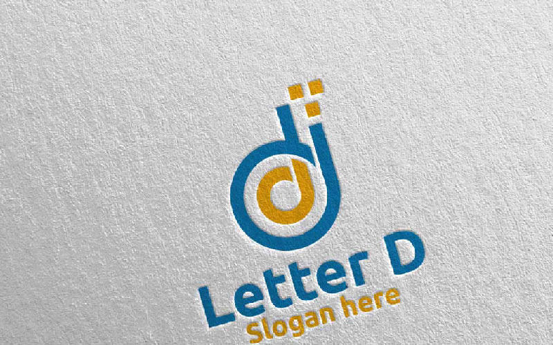 Modèle de logo numérique lettre D Design 14 - TemplateMonster