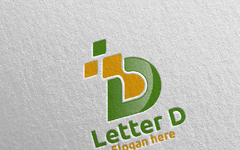Digital Letter D Design 2 Logo Template - TemplateMonster