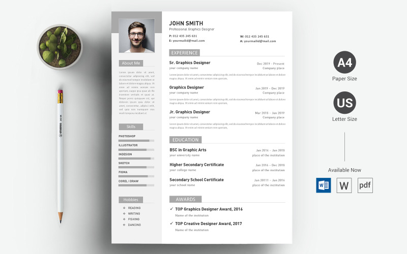 John Smith - Word Docx CV-mall #97439 - TemplateMonster