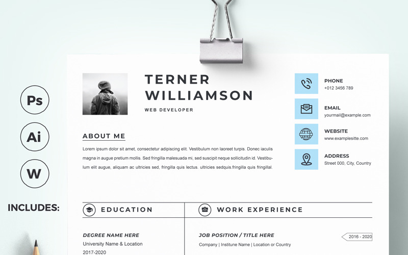 Nadia Resume Template #96784 - TemplateMonster