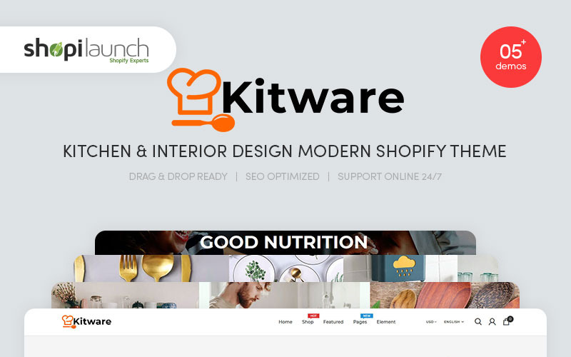 Kitware - Kitchen & Interior Design Modern Shopify Theme #98135