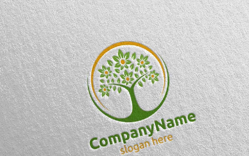 Tree Digital Financial Investment Logo Template