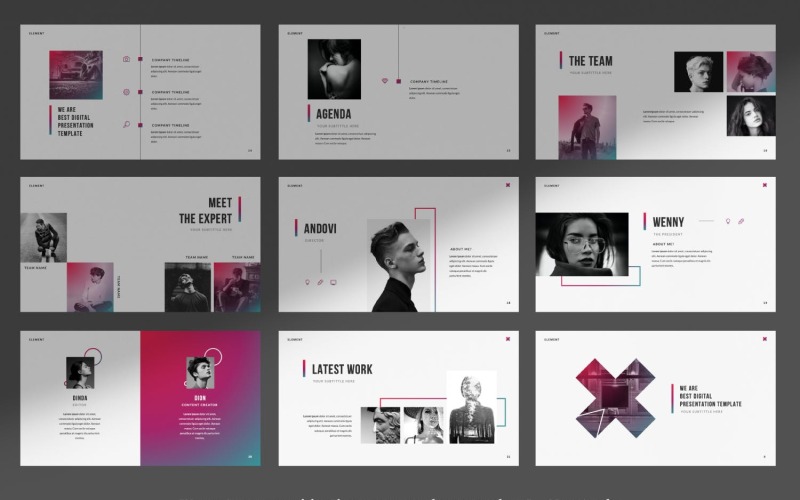 ELEMENT PRESENTATION PowerPoint template - TemplateMonster
