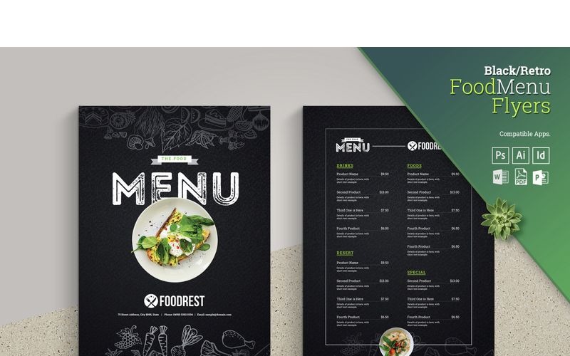 Food Menu Black - Corporate Identity Template