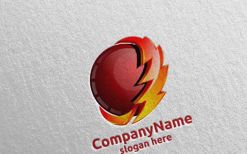 3D Electric Lightning Energy and Thunder Logo Template